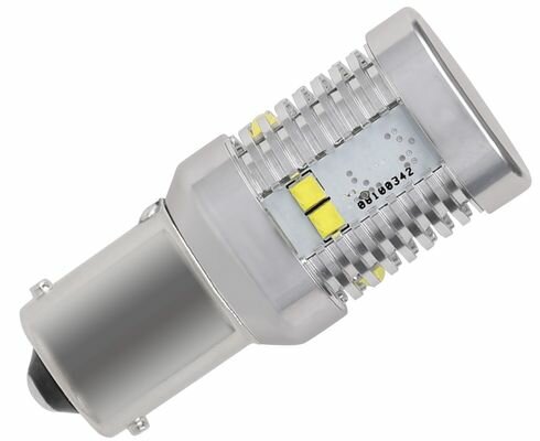Лампа светодиодная 12V T25 10 диодов SMD белая Canbus (BA15S) (3030) блистер 0 (маяк)