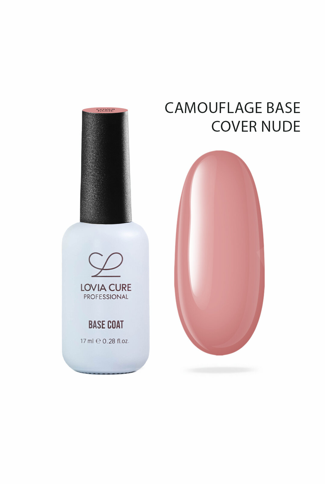 База камуфлирующая каучуковая Нюдовая UV/LED Camouflage Base Cover Nude 17 мл, LOVIA CURE