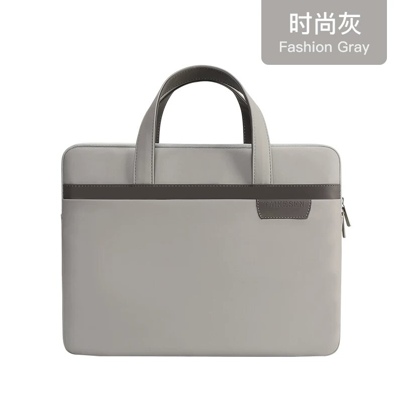 Мягкая кожаная сумка для ноутбука 12 дюймов — Модный серый с флисовой подкладкой и ручкой