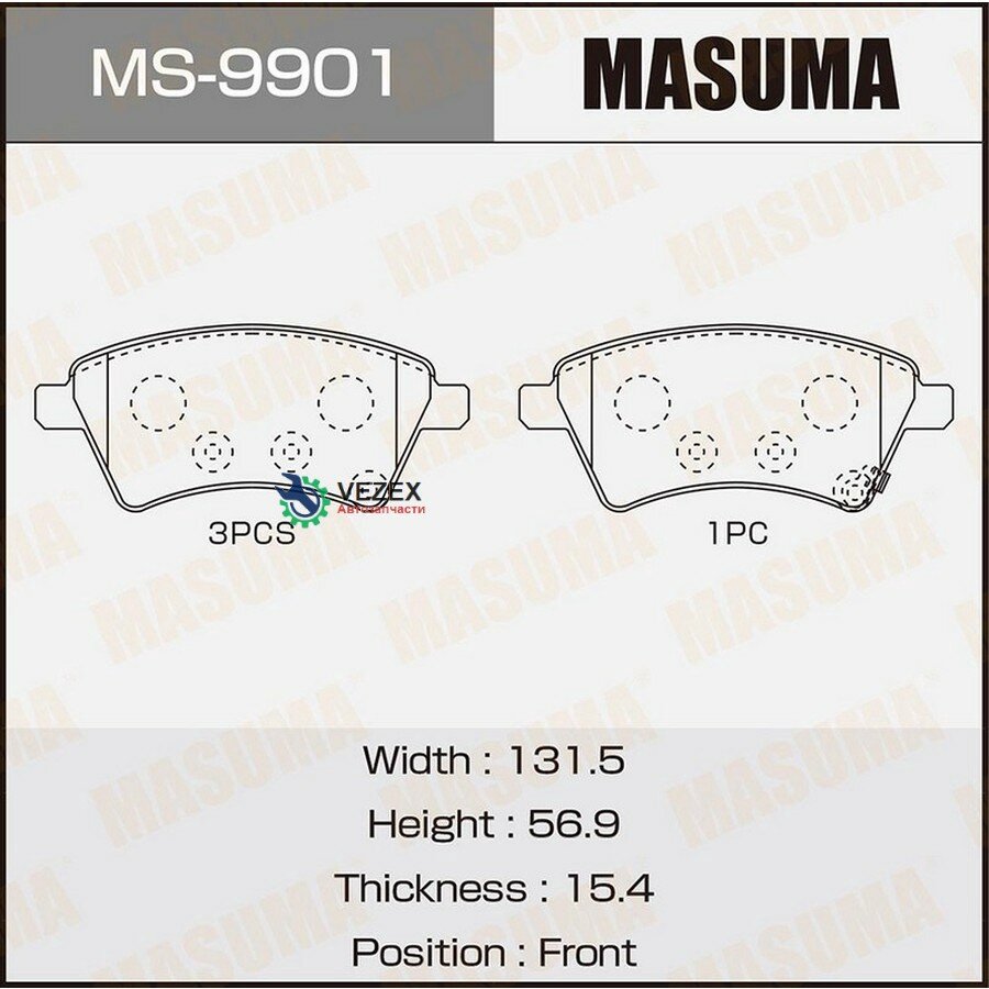 MASUMA MS-9901 Колодки тормозные дисковые