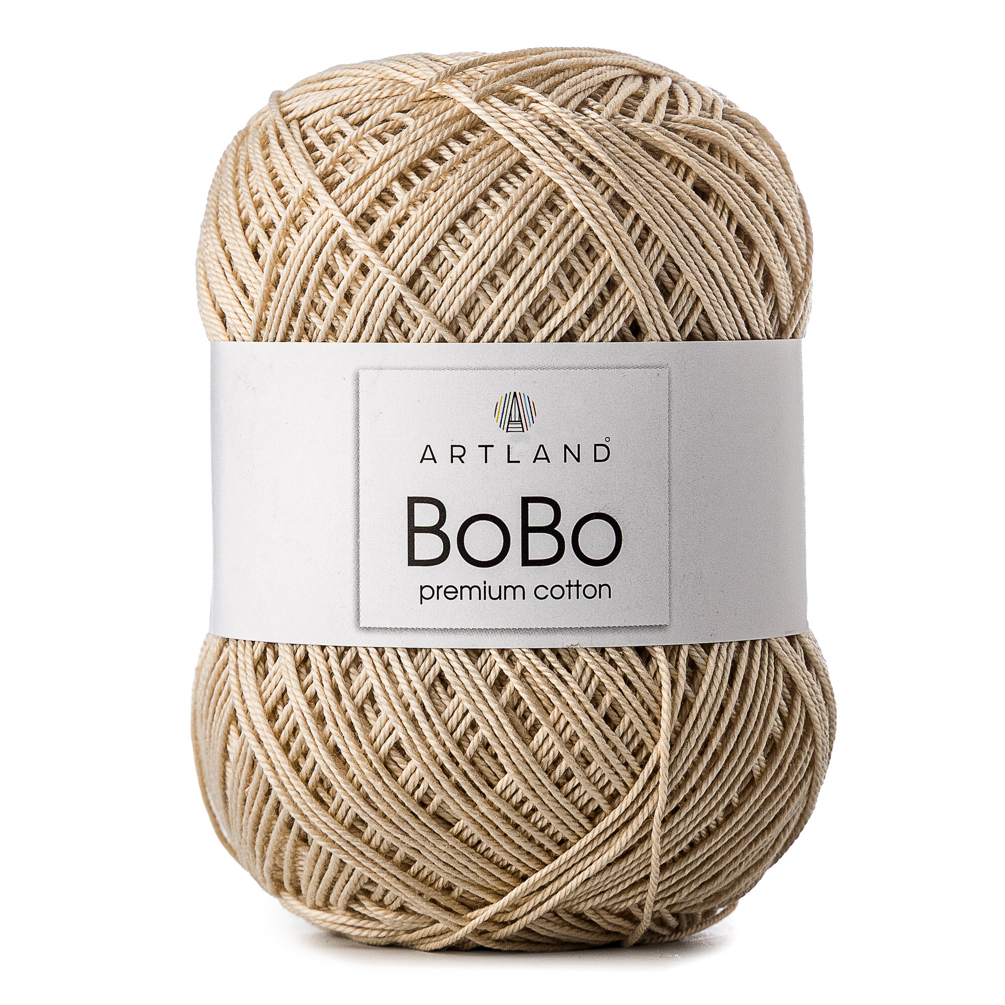 Пряжа для вязания BoBo Premium Cotton Artland 2 мотка (225 м, 50 гр), цвет 03 светло-бежевый