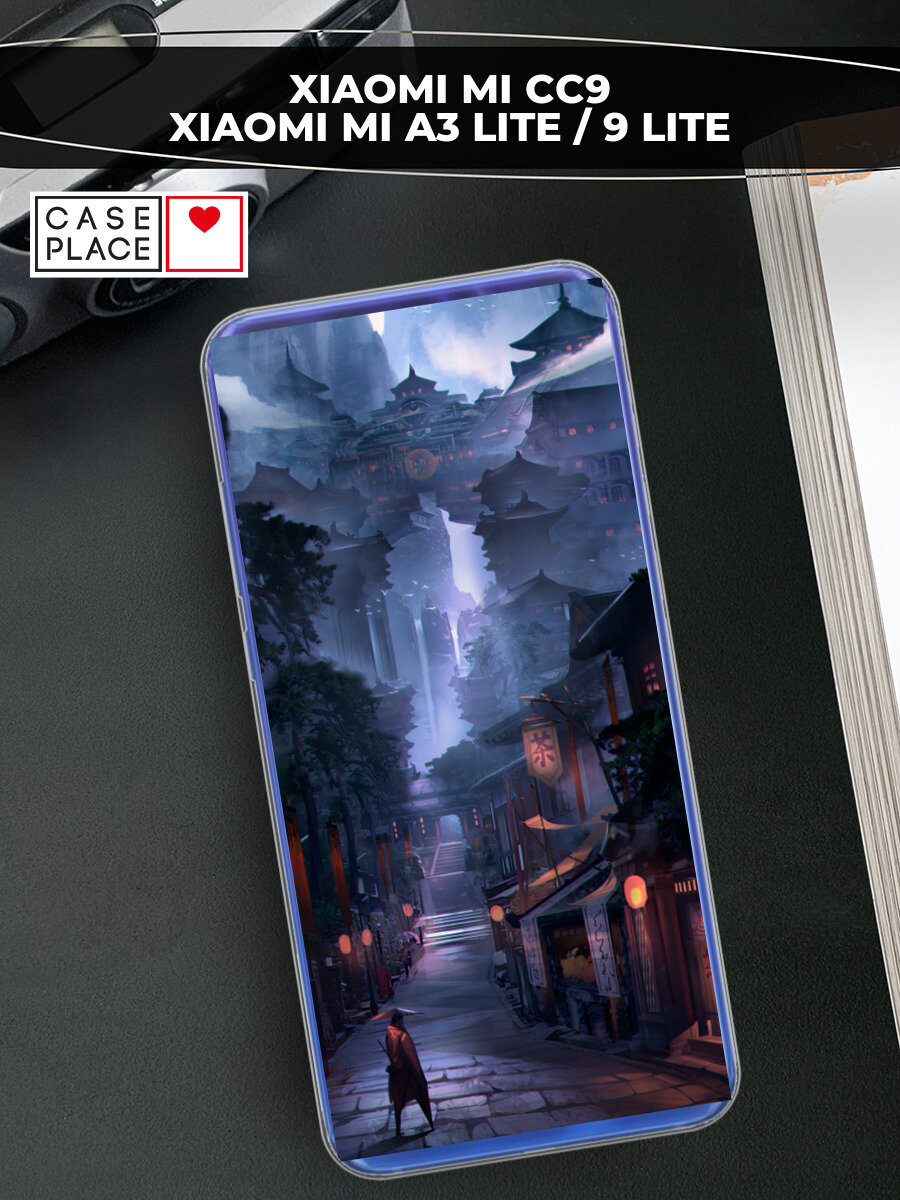 Чехол на Xiaomi Mi 9 Lite / Сяоми Ми 9 Лайт с принтом Одинокий самурай
