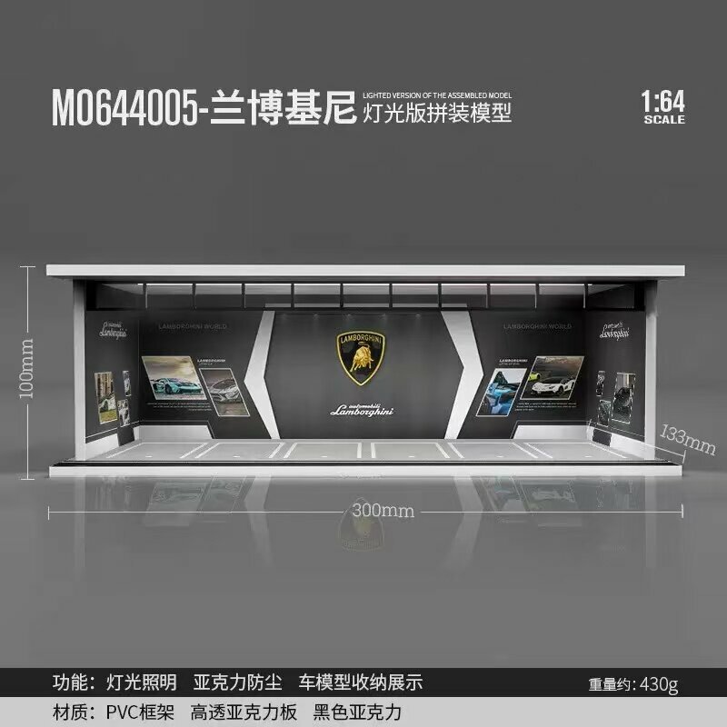 Диорама гараж MoreArt с подсветкой для машинок для моделей 1:64. Игрушечный гараж, парковка для машинок