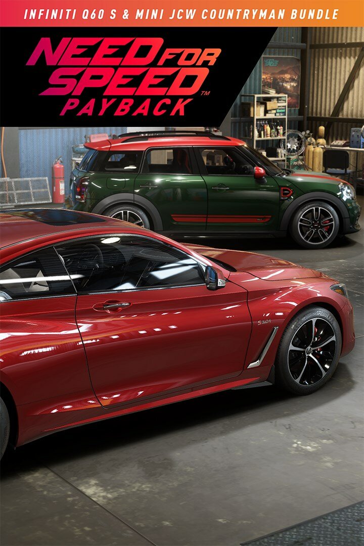 Need for Speed™ Payback: MINI John Cooper Works Countryman & Infiniti Q60 S Bundle — дополнение (DLC) для Xbox / Microsoft Store · Xbox One, Xbox Series X|S · цифровой ключ · нужна базовая игра