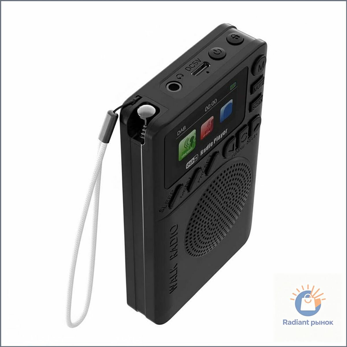 Цифровой радиоприёмник DAB/FM с цветным дисплеем 1,47 дюйма и встроенным аккумулятором