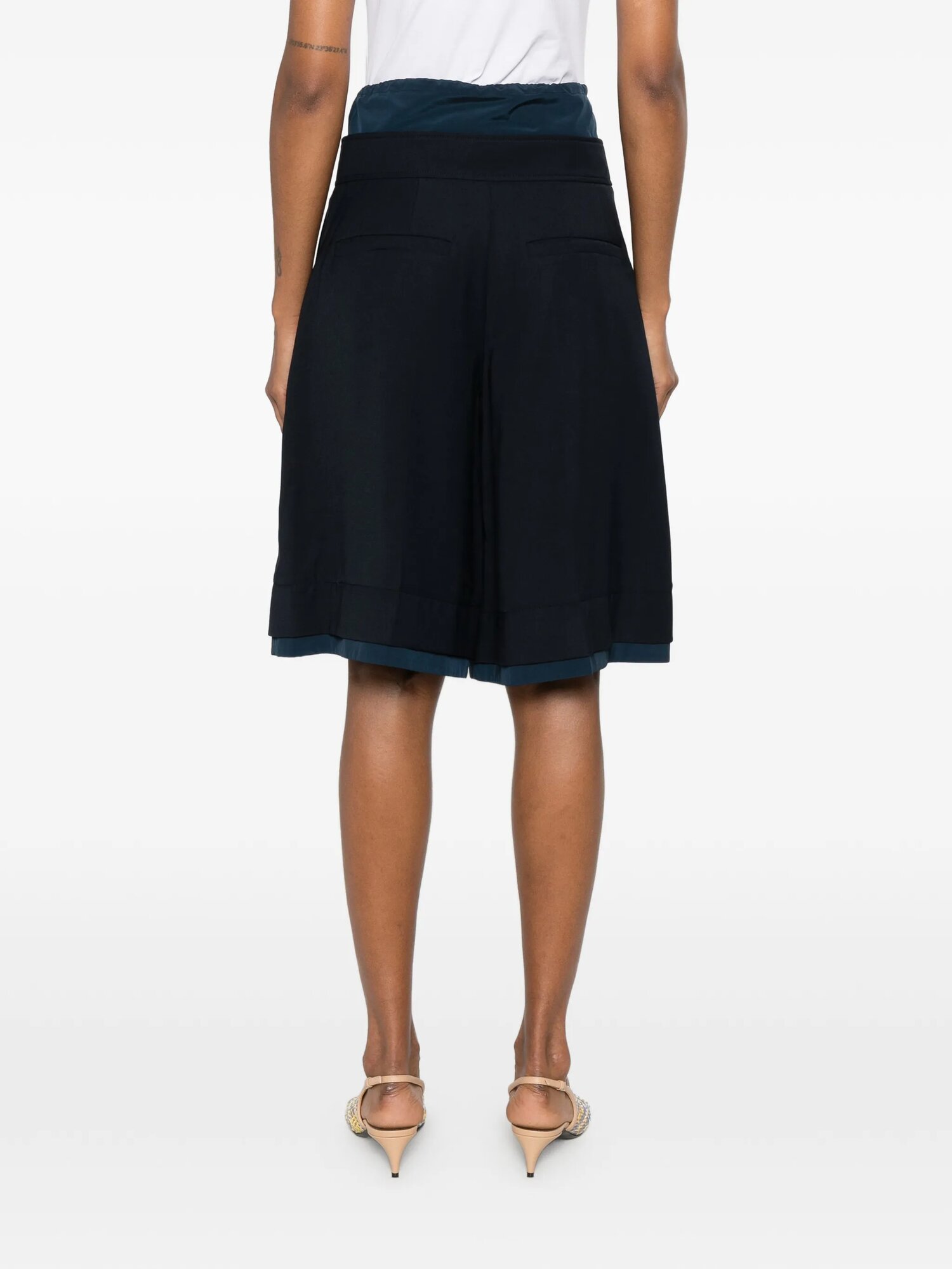 Шорты SYSTEM Drawstring layered-hem shorts, размер 36, blue — фото 1
