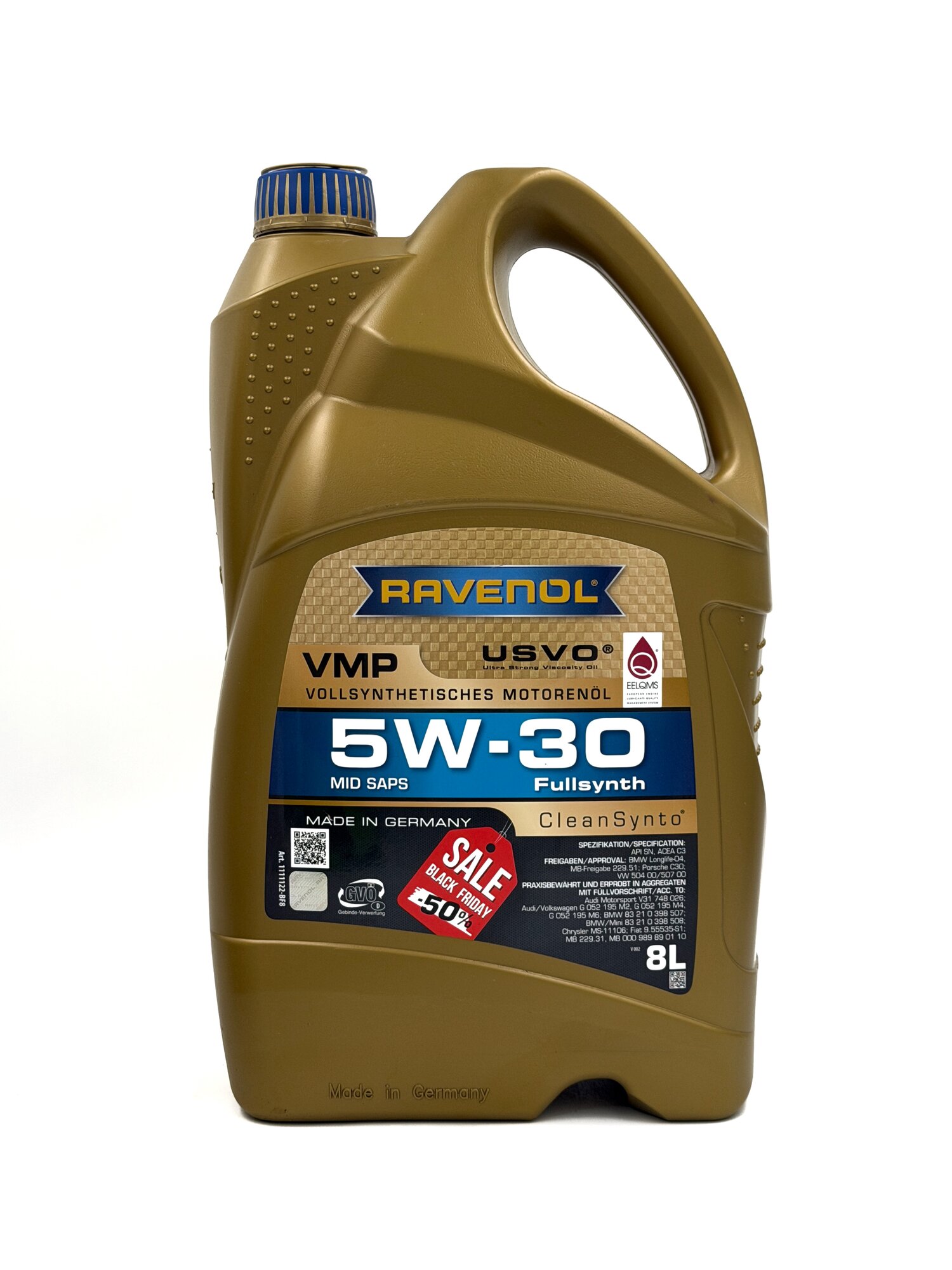Масло моторное Ravenol VMP 5W-30, 8 литров , синтетическое ,