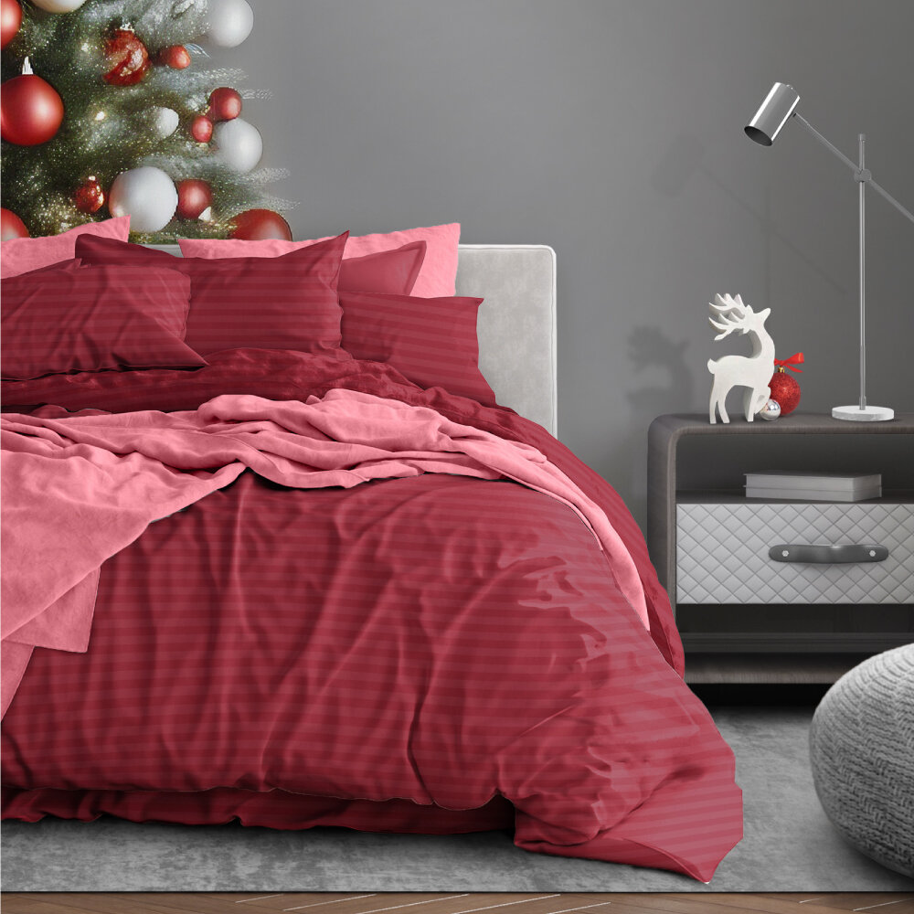 Комплект постельного белья Art for Home, евро, полисатин, наволочка: 50х70см, цвет: красный