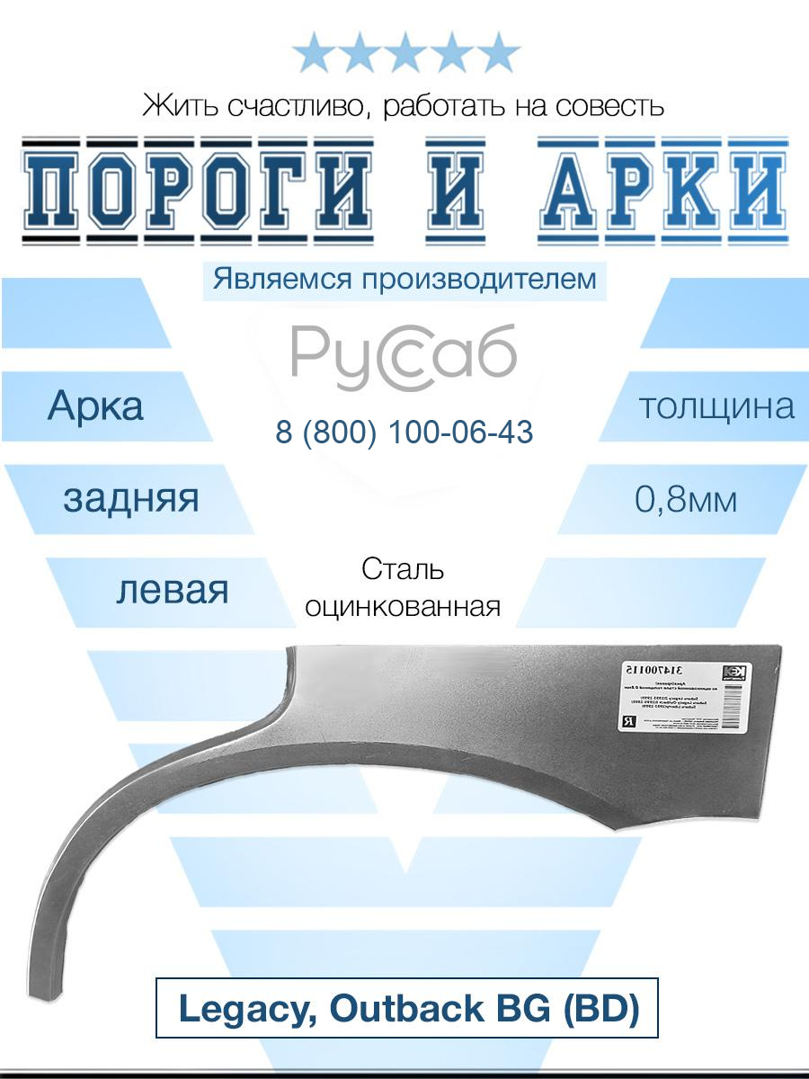 Арка левая для Subaru Legacy, Outback BG (BD) 1993-1999