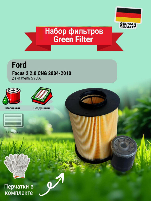 Воздушный и масляный фильтры для Ford Focus 2 2.0 CNG выпуска 2004-2010. Комплект фильтров для Форд Фокус