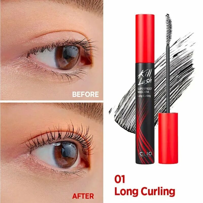 CLIO Черная тушь для ресниц (01 Long Curling) Kill Lash Superproof Mascara 7g, корейская косметика