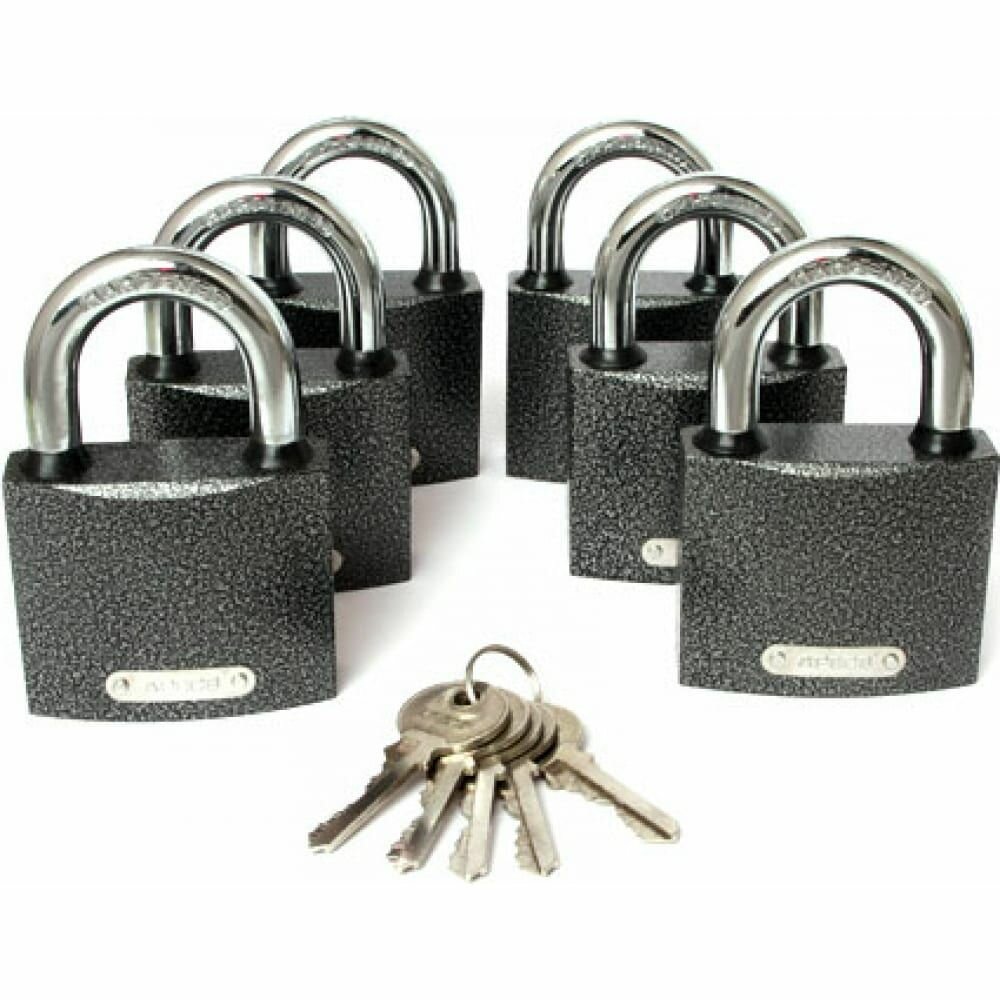 Висячие замки APECS PD-01-63 6Locks+5Keys 11651