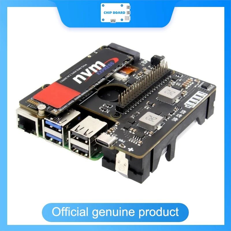 Geekworm X1208 UPS HAT для Raspberry Pi 5, M.2 HAT+, питание 5.1В 5А, поддержка аккумуляторов 21700, плата расширения NVMe SSD