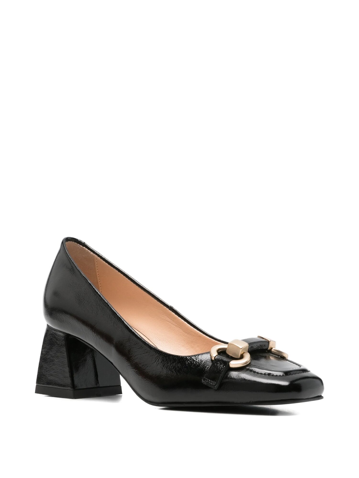 Туфли SERGIO MORETTI Horsebit square-toe pumps, размер 40, black/black — фото 1