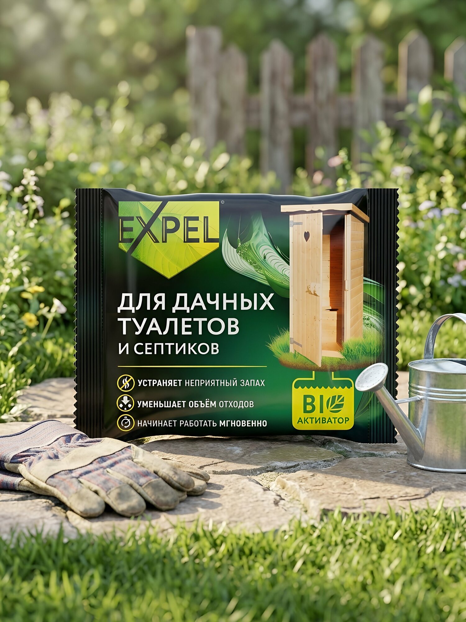 Средство для дачных туалетов и септиков Expel 40г саше TS0030, биоактиватор для очистки выгребных ям и устранения запаха