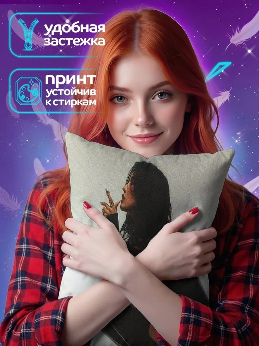 Подушка дакимакура Девушка в черном — фото 1