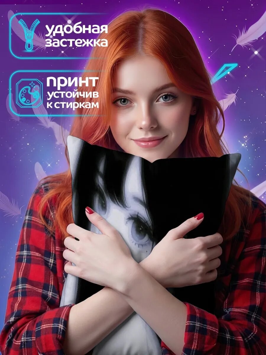 Подушка дакимакура Аниме девушка с бантом — фото 1