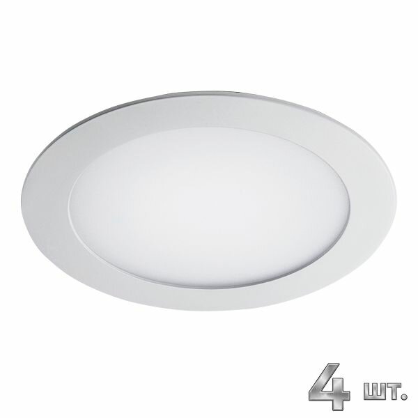 Светильник потолочный светодиодный встраиваемый Lightstar ZOCCO 223122, 3000K, 12W, круглый, белый, комплект 4 шт.