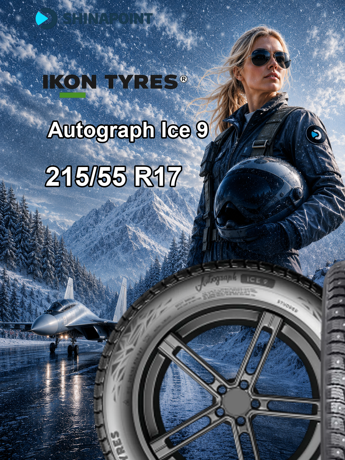 Шины зимние R17 215 55 98 T автомобильная зимняя резина IKON TYRES модель Autograph Ice 9