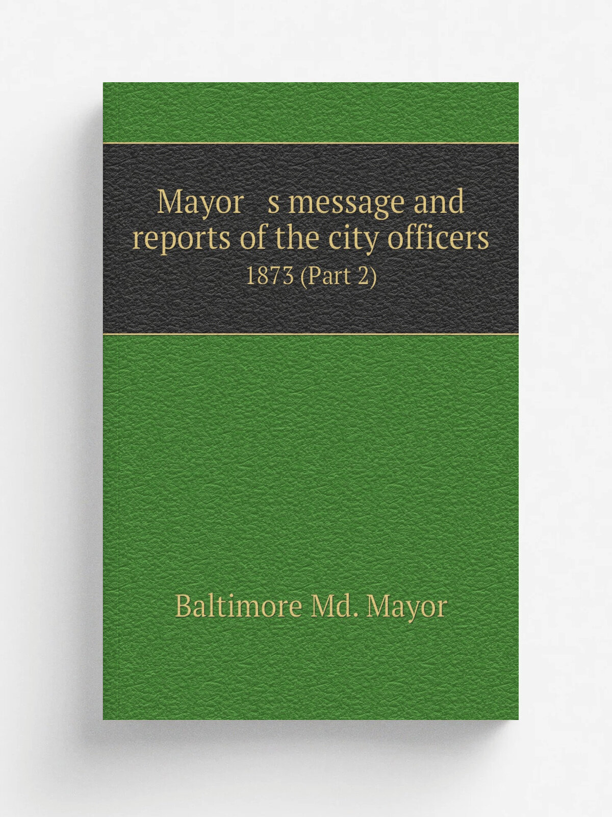 Mayor s message and reports of the city officers. 1873 (Part 2)