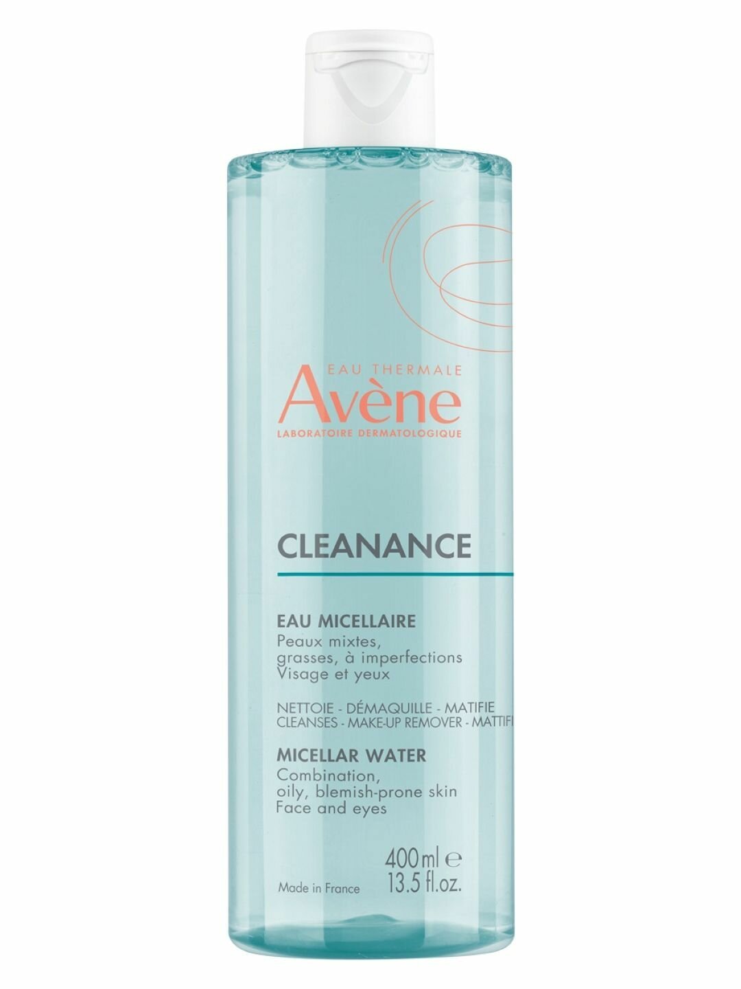 Авен клинанс Мицеллярная вода для жирной кожи, склонной к акне, 400 мл / AVENE Cleanance Micellar water