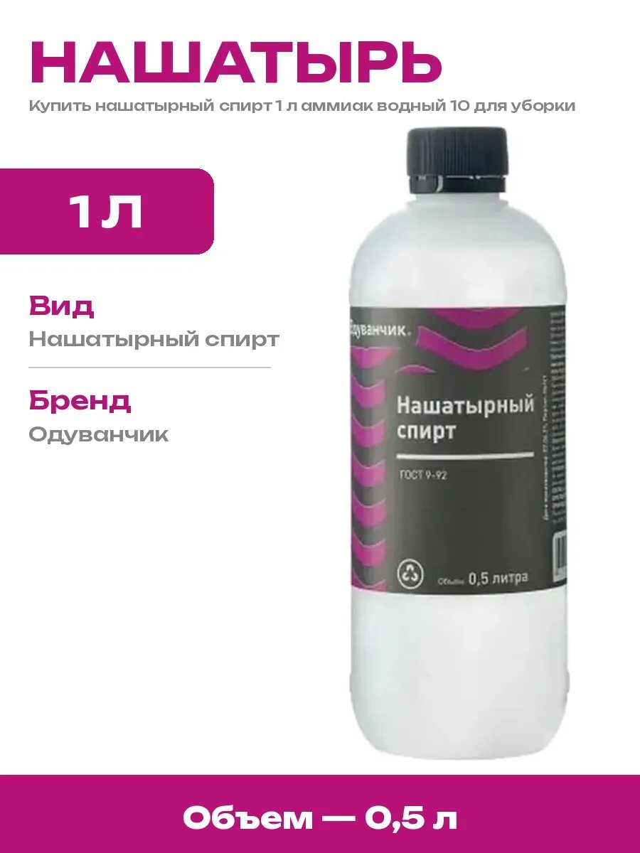 Нашатырный спирт 1 л аммиак для уборки и чистки поверхностей