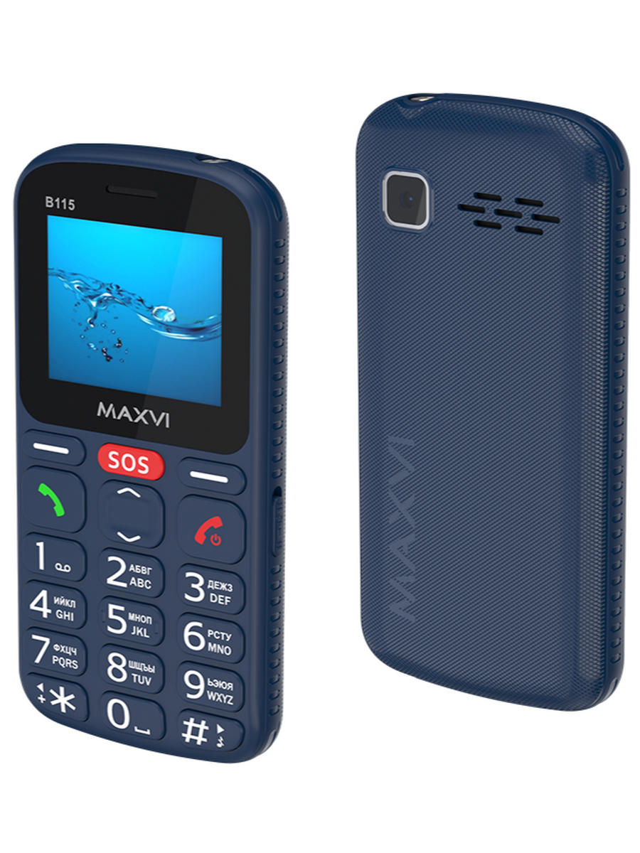 Мобильный телефон Maxvi B115 Синий 2 sim 2″ TFT 2G 1400 mAh RU