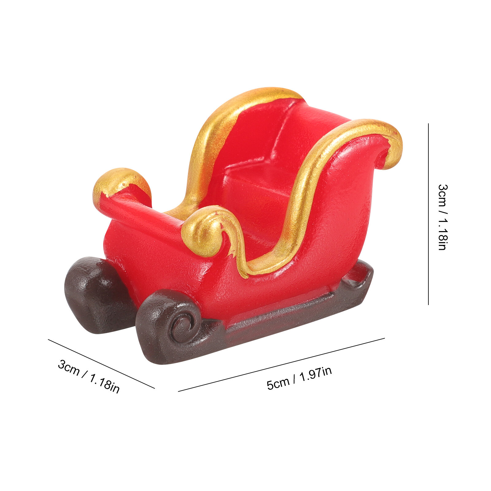 Креативная Мини Санка Игрушка Из Резины Для Декора Стола 5x3 Cm