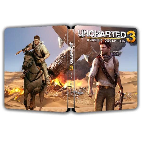 Uncharted 3: Обман Дрейка, ретро-издание для PS3, Steelbook, FantasyBox (только коробка, без диска)