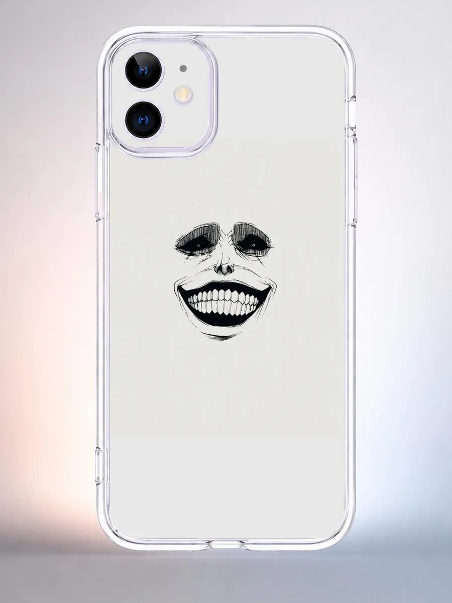 Чехол iPhone 11 жуткая улыбка силиконовый прозрачный