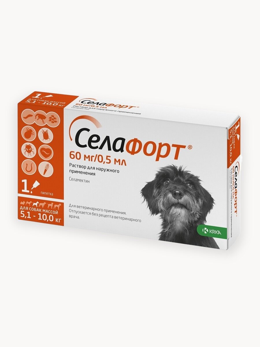Селафорт 12% 0,5мл (60мг для собак 5.1кг-10кг №1)