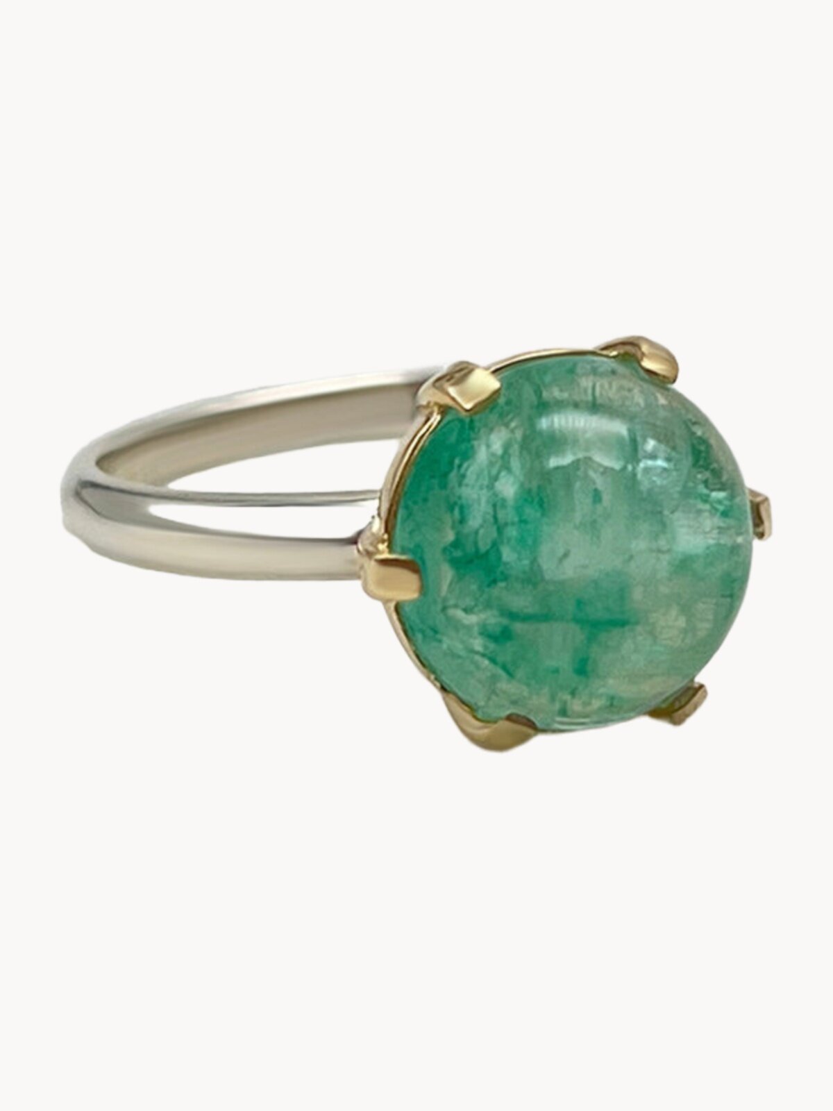 Кольцо, серебро, 925 проба, золочение, аквамарин