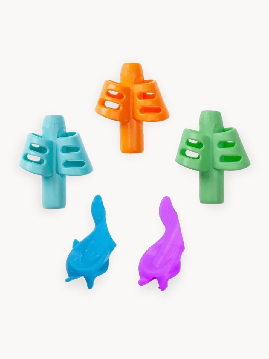 Тренажер для письма Chipico, для ручек и карандашей, разноцветные, силикон, 5 насадок