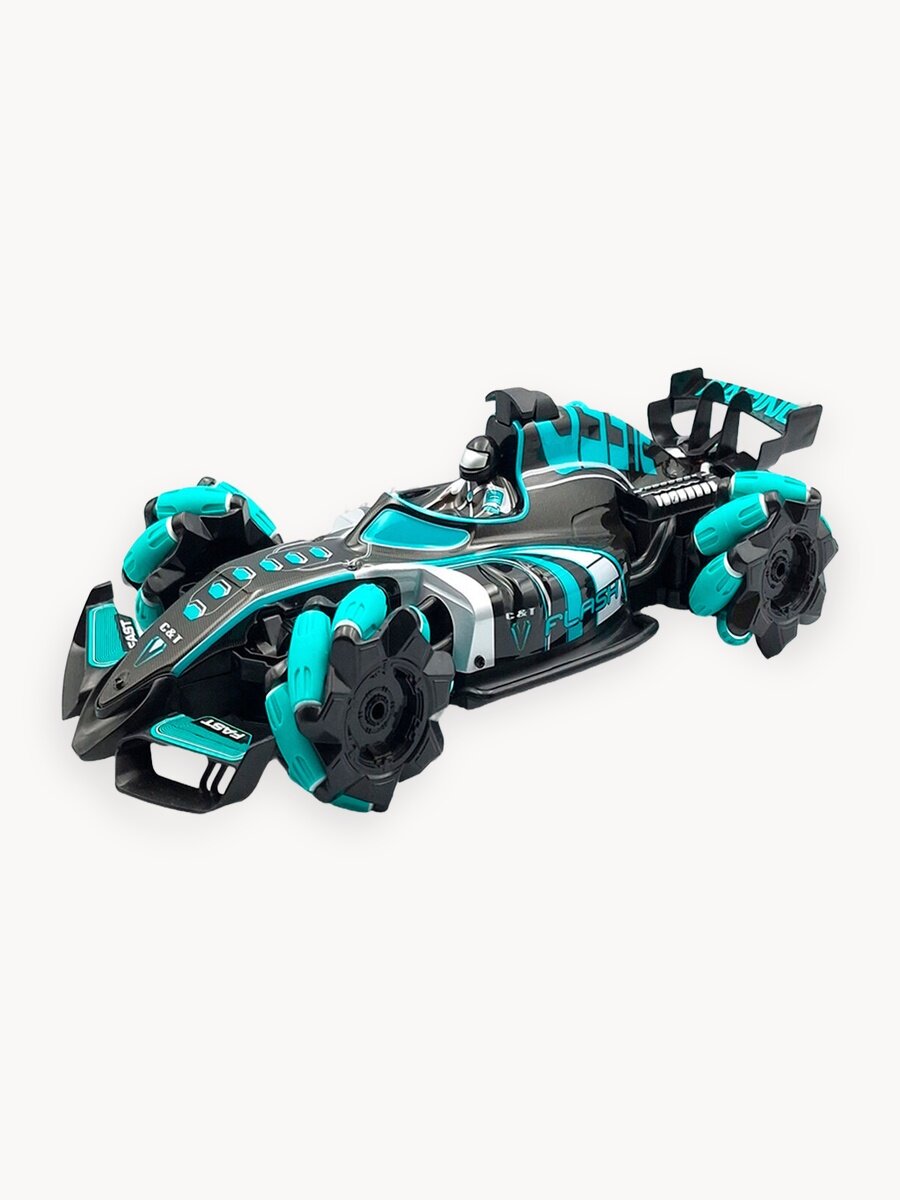 Радиоуправляемая машинка на пульте управления, дрифт машина с дымом, цвет голубой