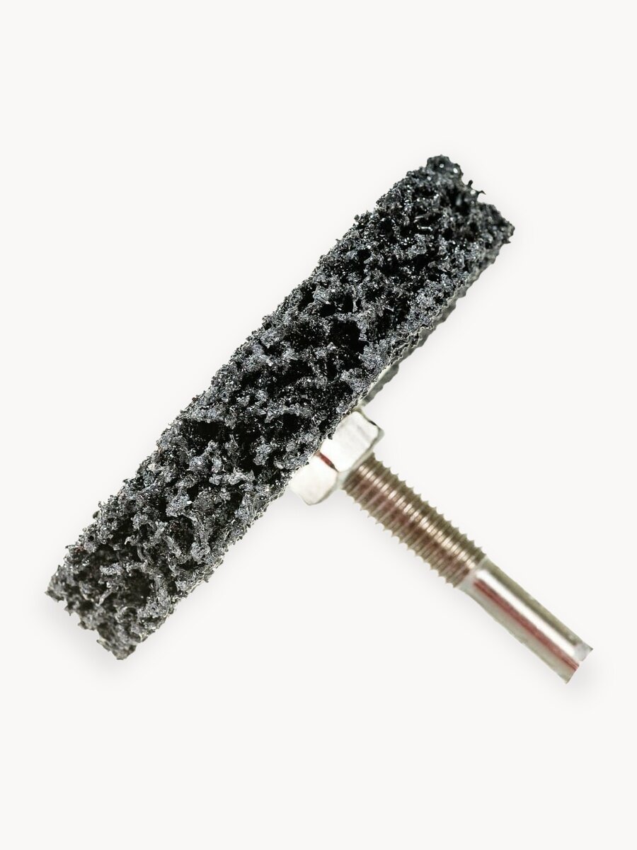 Круг зачистной коралловый/75х15х6мм/средний черный/ для дрели/шуруповерта с переходником/удаление краски/ржавчины