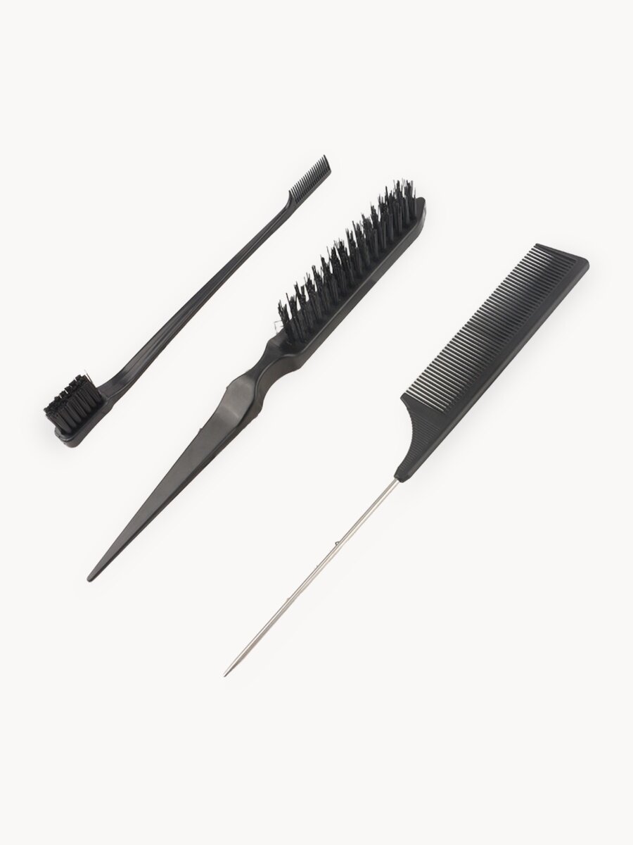 Профессиональный набор расчесок для гладкой укладки и создания причесок, 3шт, черный