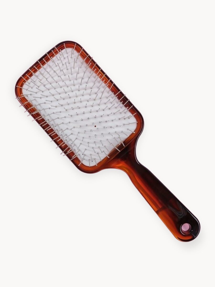 Расчёска массажная Queen fair, широкая, размер 9 × 24,5 см, цвет «янтарный»