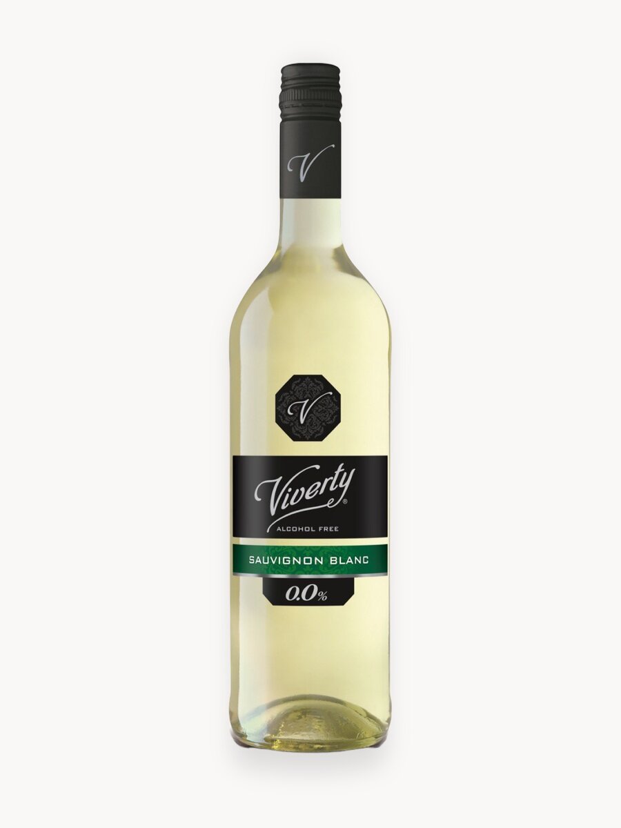 Безалкогольное вино полусухое Viverty Sauvignon Blanc (Виверти Совиньон Блан) белое 100% натуральное, Германия (0.75L, Alc.0,0%)