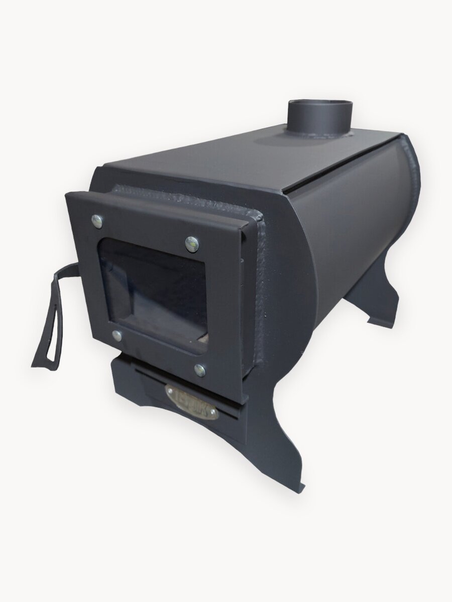 Печь буржуйка со стеклом 1ВПК печь отопительная дровяная 50 м3