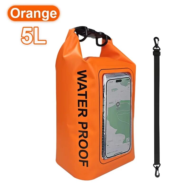Водонепроницаемая сумка Hike Mount 2Л/5Л ПВХ для плавания Оранжевый, 5L-Orange