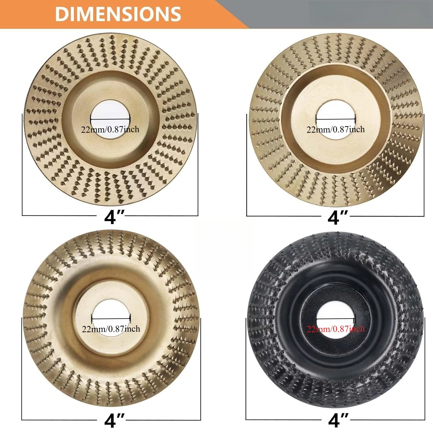 Шлифовальные диски для деревообработки 4 шт. 4Pcs 22MM