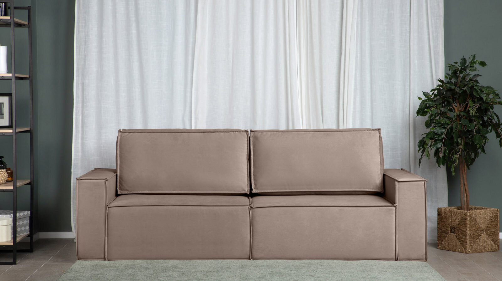 Диван-кровать Askona (Аскона) Кларк-Тк. Sky Velvet 17, пантограф