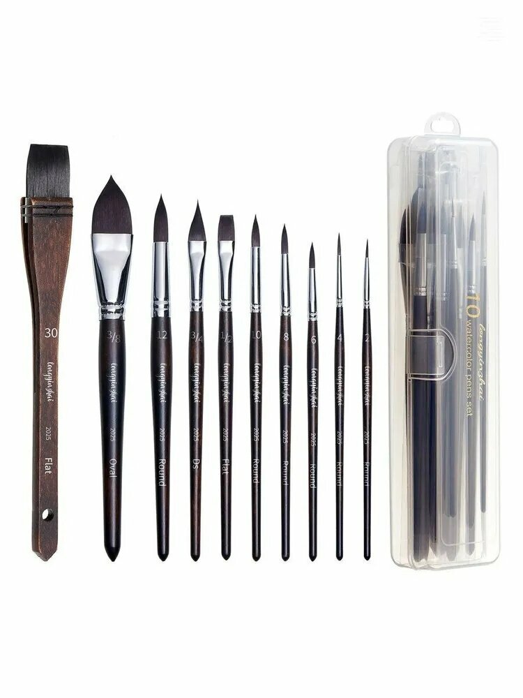 Longyinzhai Набор кистей для рисования Ассорти № 1/2, 3/4, 10 шт.