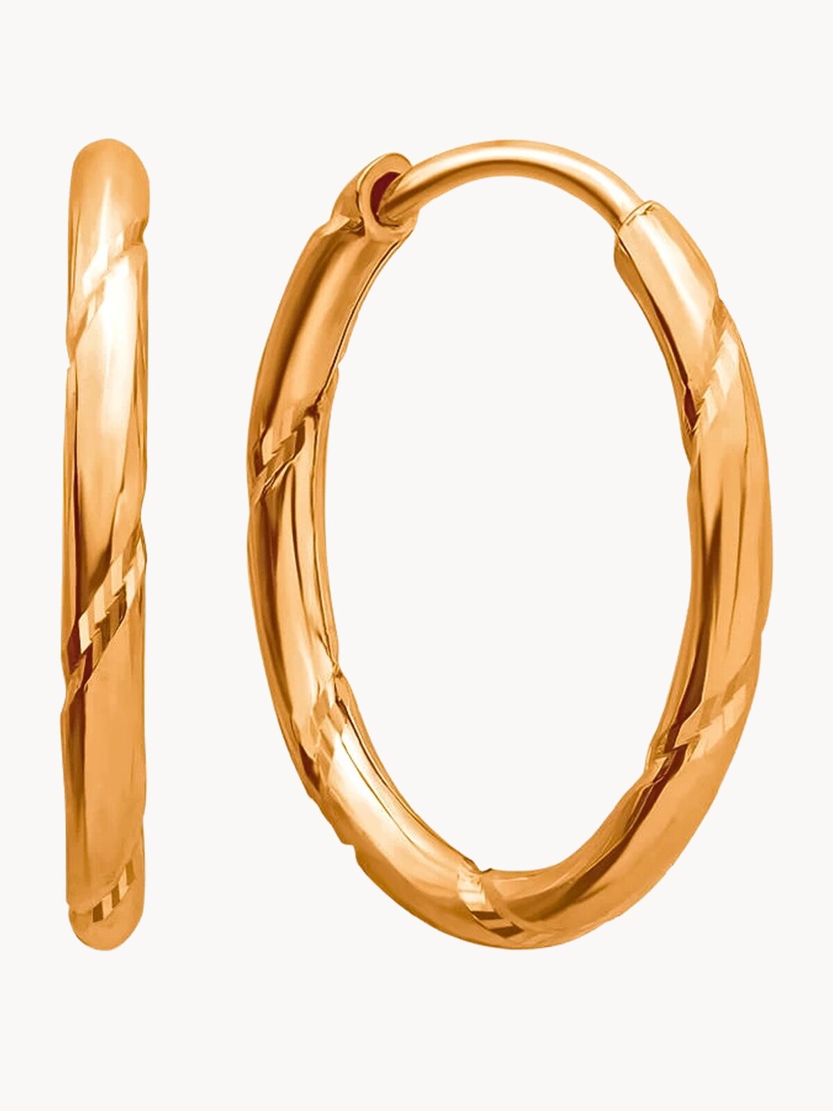 Серьги конго, красное золото, 375 проба