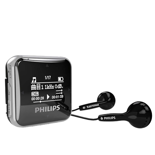 MP3/MP4 плеер PHILIPS черный, портативный, до 32 ГБ, Bluetooth, FM-радио