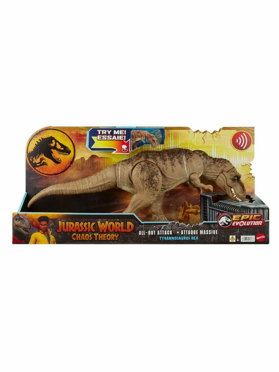 Фигурка Jurassic World HXF53 рычащий динозавр Тираннозавр Mattel