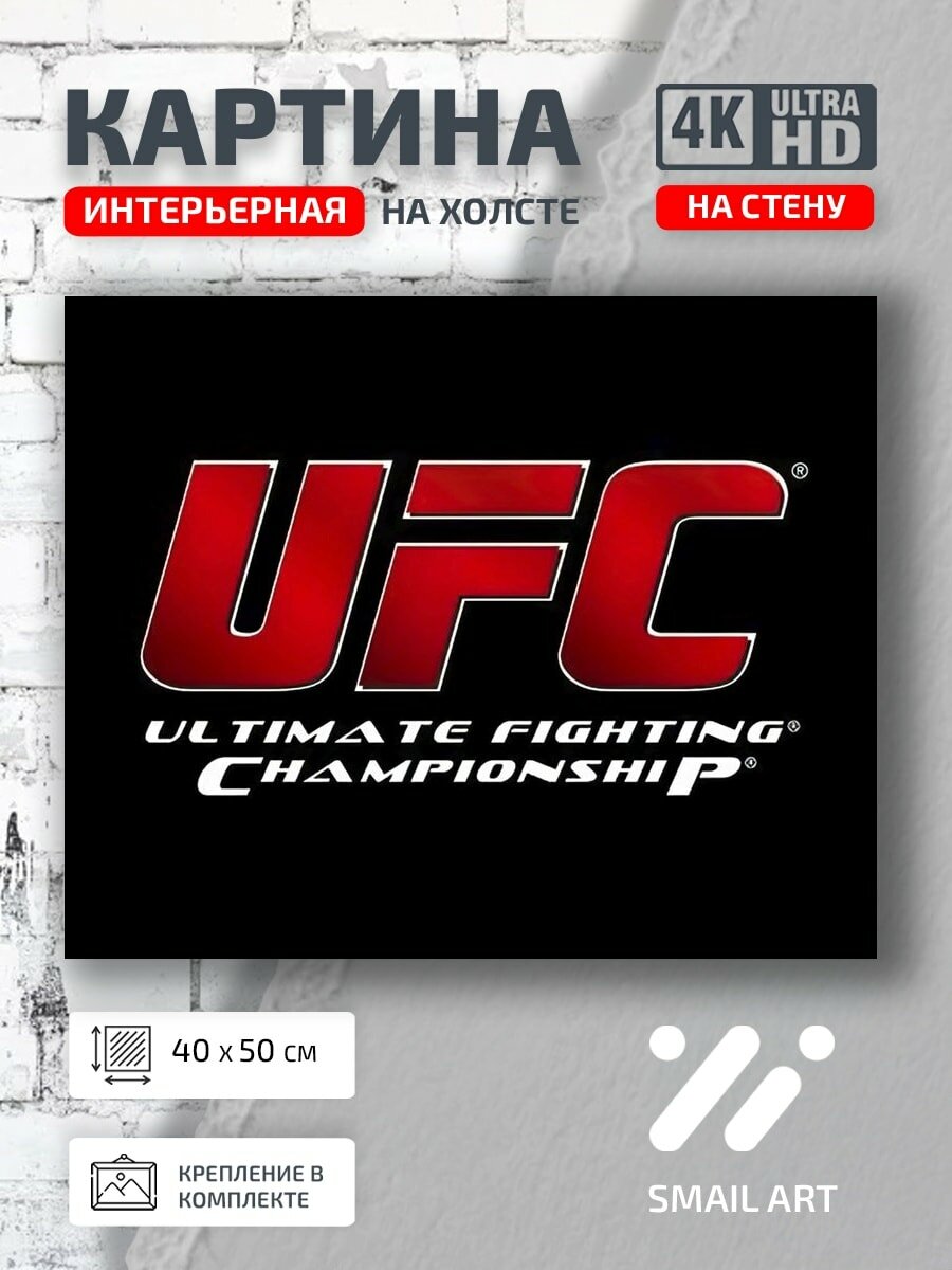 Картина на холсте интерьерная 40 на 50 на стену Championship UFC для гостиной атмосфера