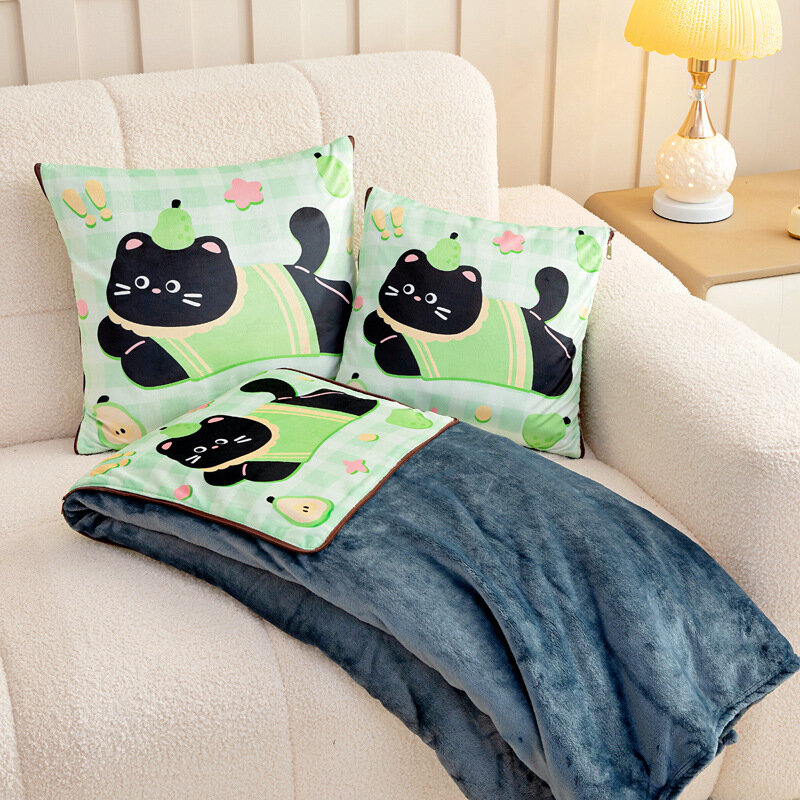 Фланелевая декоративная подушка/одеяло, автомобильное одеяло/подушка двойного назначения, утолщенный коралловый флис, автомобильное одеяло/подушка.