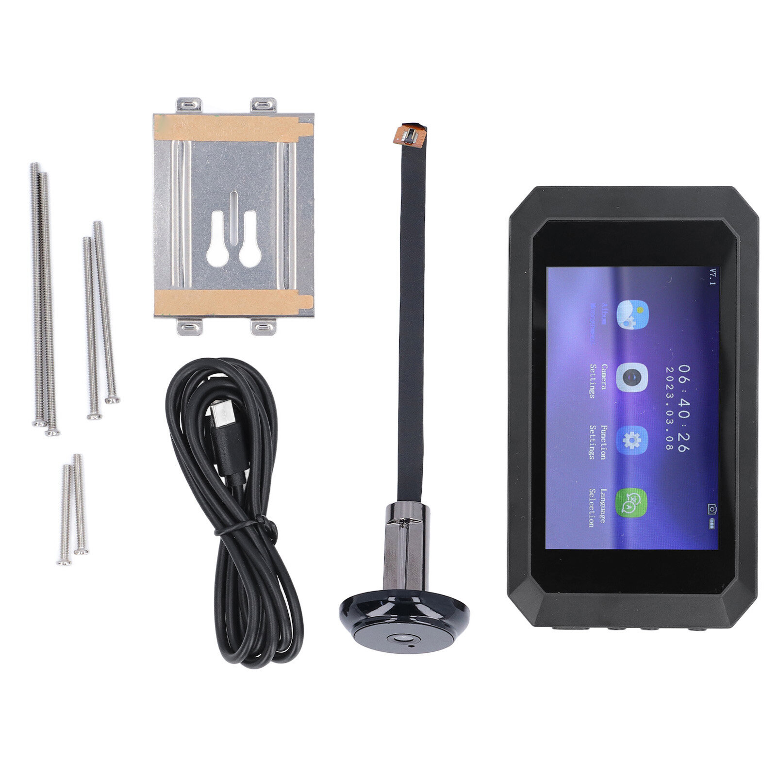 Дверной глазок с камерой 1080P 2MP 135-градусная камера ночного видения 3,97-дюймовый цветной ЖК-экран электронный дверной глазок