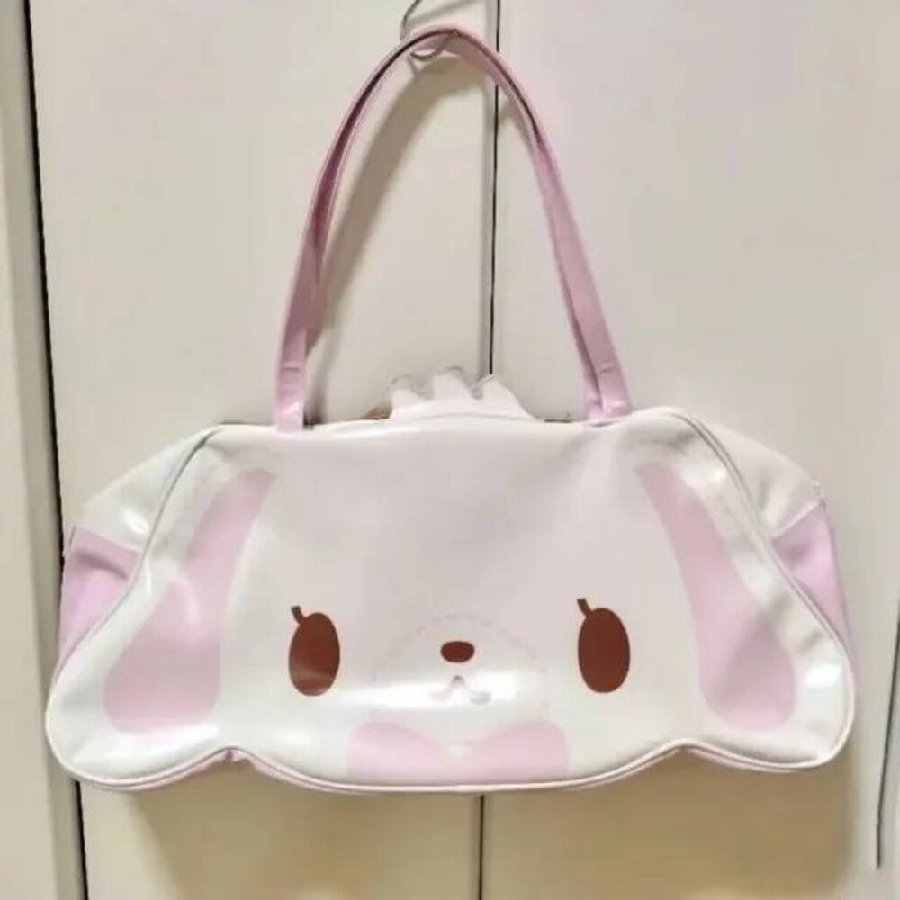 Милая кавайная сумочка Sanrio Sugarbunnies, розовая, двусторонняя, из искусственной кожи, на одно плечо, вместительная, отличный подарок для девочек.